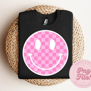Neon Retro Checkered Smiley, Trendy Png, Smile Png, Back to School Png ...