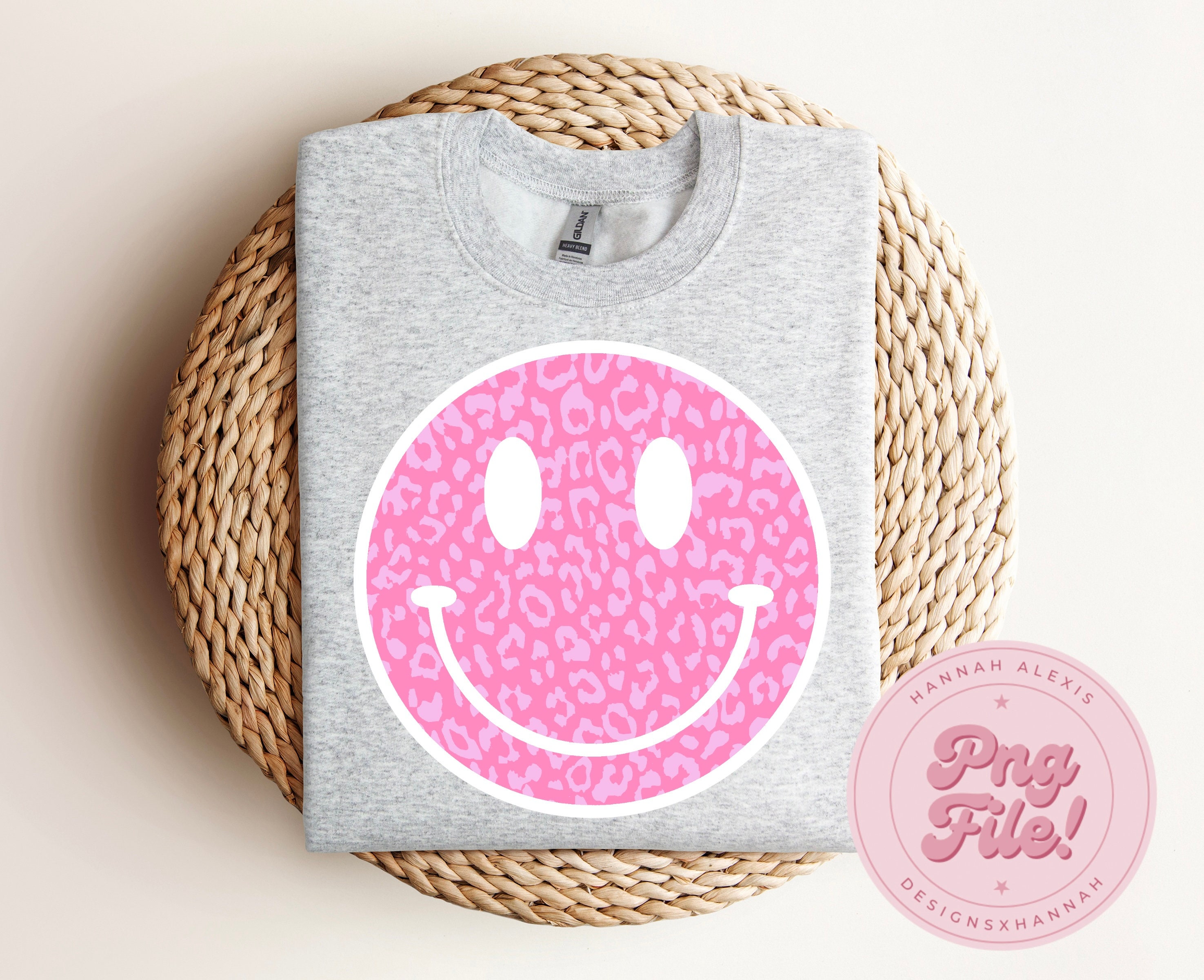 Pink Cheetah Smile Face Png-trendy Pink Digital Download - Etsy