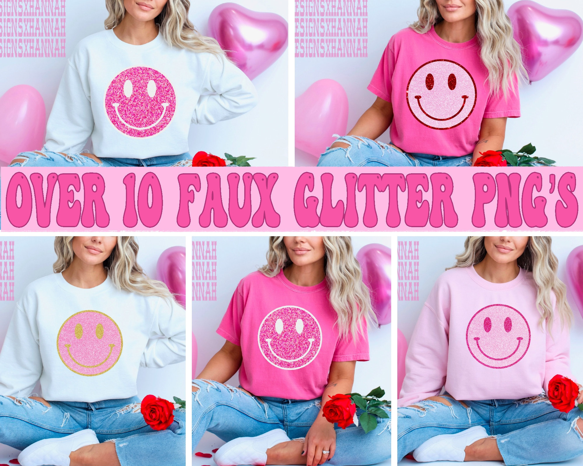 10 Preppy Pink Smileys freebies Included, Preppy Png, Png Image for ...