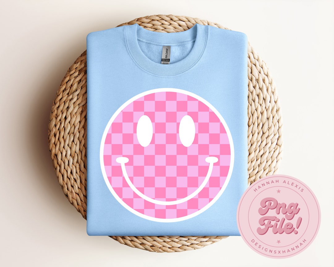 Neon Retro Checkered Smiley, Trendy Png, Smile Png, Back to School Png ...