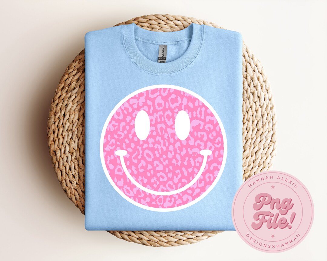 Pink Cheetah Smile Face Png-trendy Pink Digital Download - Etsy