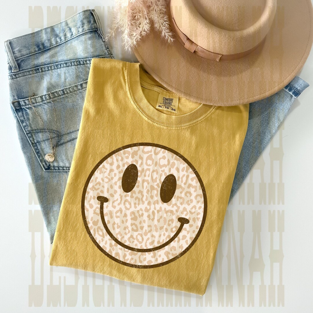 Beige Cheetah Smiley, Smiley Face Png, Easy Digital Download - Etsy