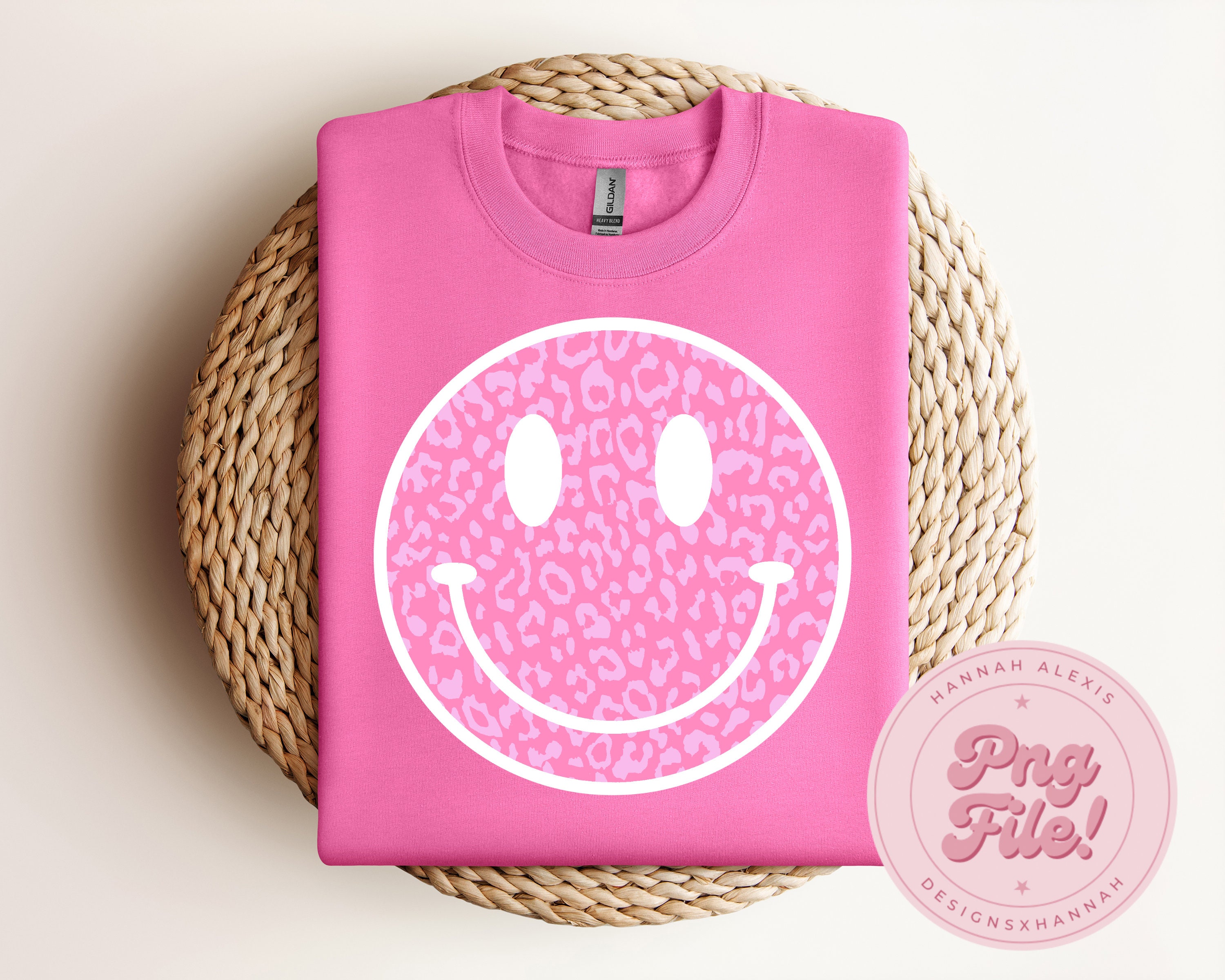 Pink Cheetah Smile Face Png-trendy Pink Digital Download - Etsy
