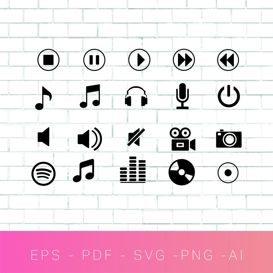 Music Icons SVG File - Etsy
