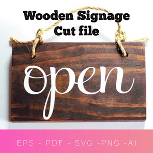 Open and Closed Script Sign SVG Bundle Digital File for Shops & Home - Etsy