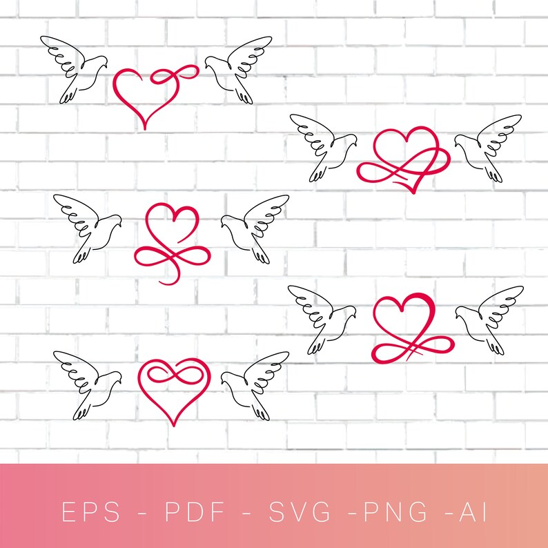 Doves & Infinity Hearts Svg Cricut File - Etsy
