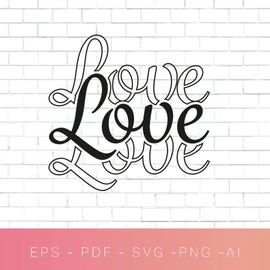 Love Script SVG Bundle Elegant Digital Calligraphy for Cricut & Home ...
