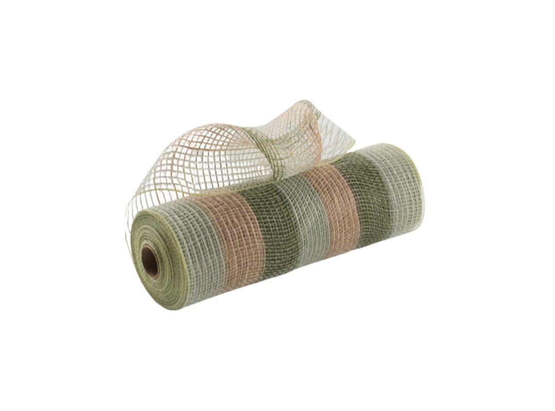 10" Green Fabric Mesh, Moss & Sage, Deco Mesh, Everyday Décor, Natural ...