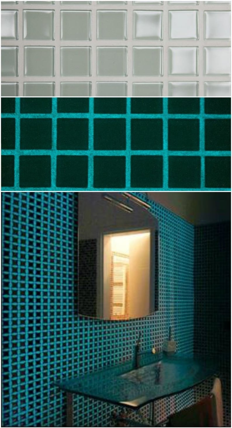 Glow in the Dark Tile Grout. Light Blue Glowing Color. Premium Neon ...