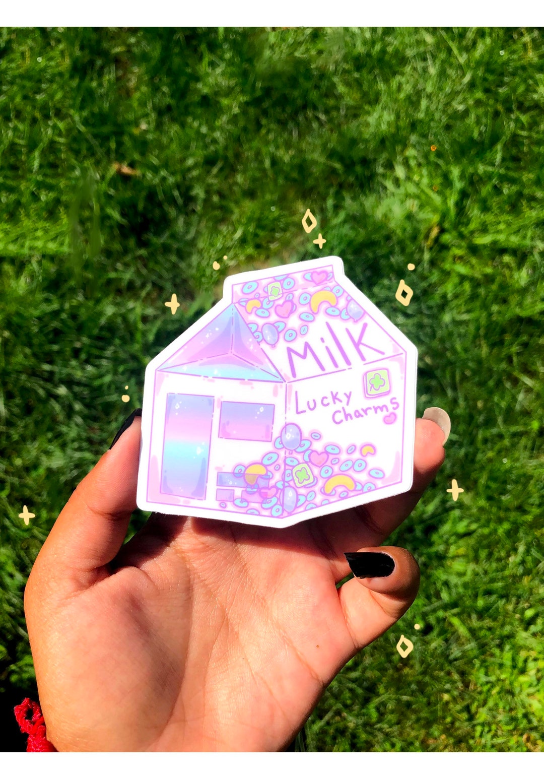 Cute Lucky Charms Milk Sticker | Pastel Food Sticker - Etsy
