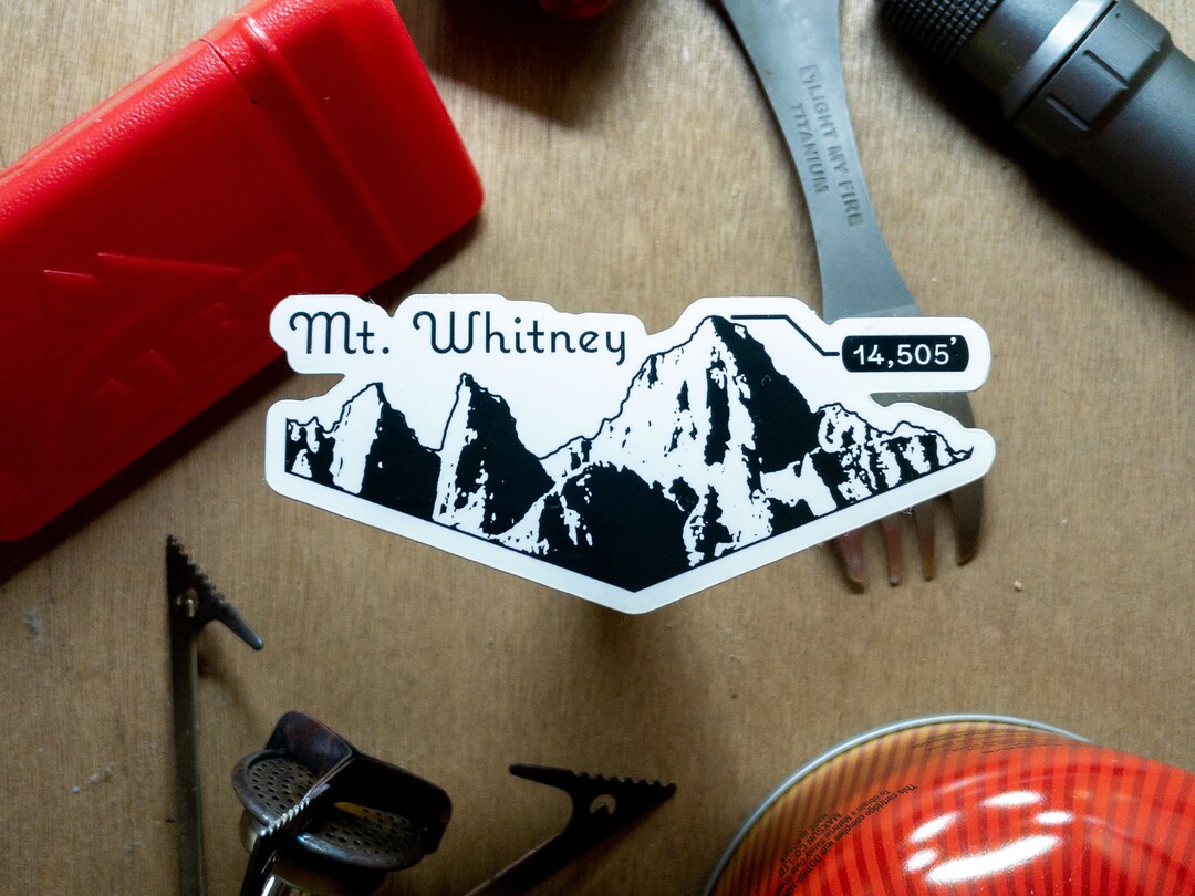 Mt. Whitney Sticker - 4x1.8” - Hiking & Alpine - 14,505' - Etsy