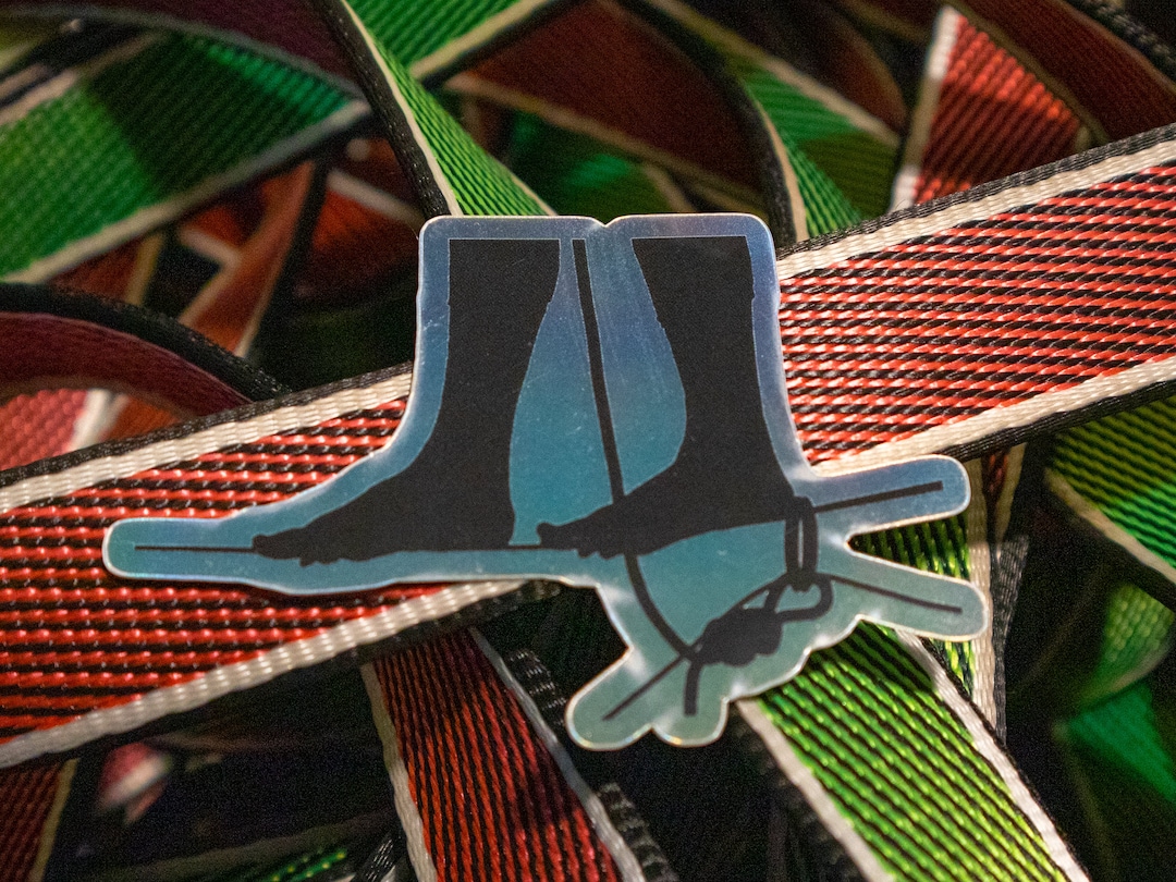 Highline Feet Holographic Sticker - Slackline Sticker - Etsy