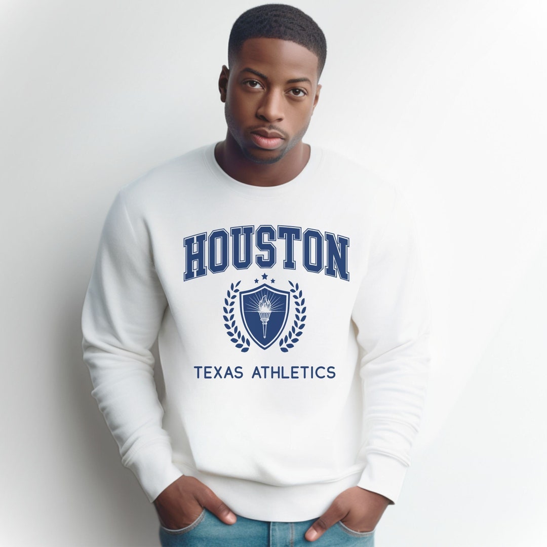 White Unisex Houston Texas Club Crewneck Sweatshirt - Etsy