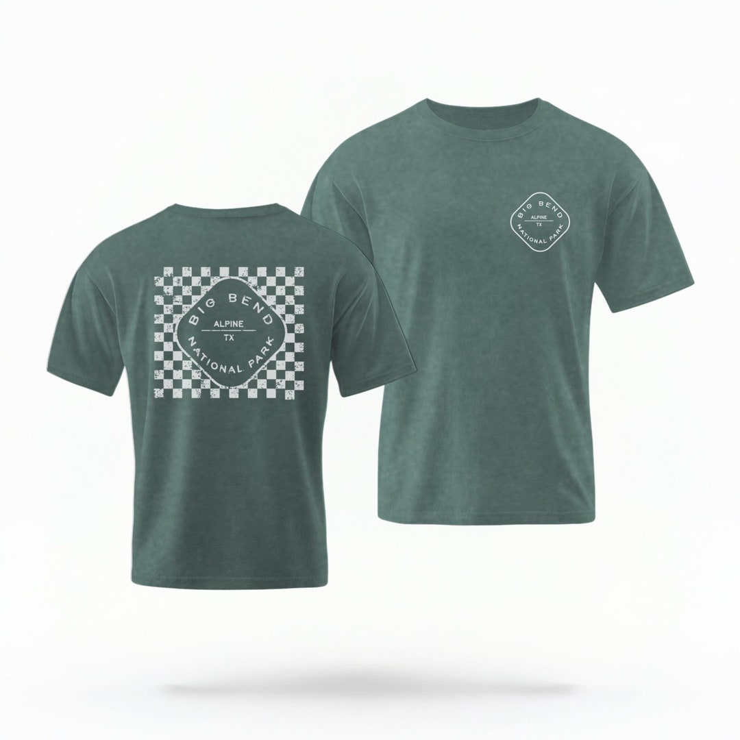 Big Bend TX Checkered Comfort Colors T-shirt | Texas Apparel and Gifts ...