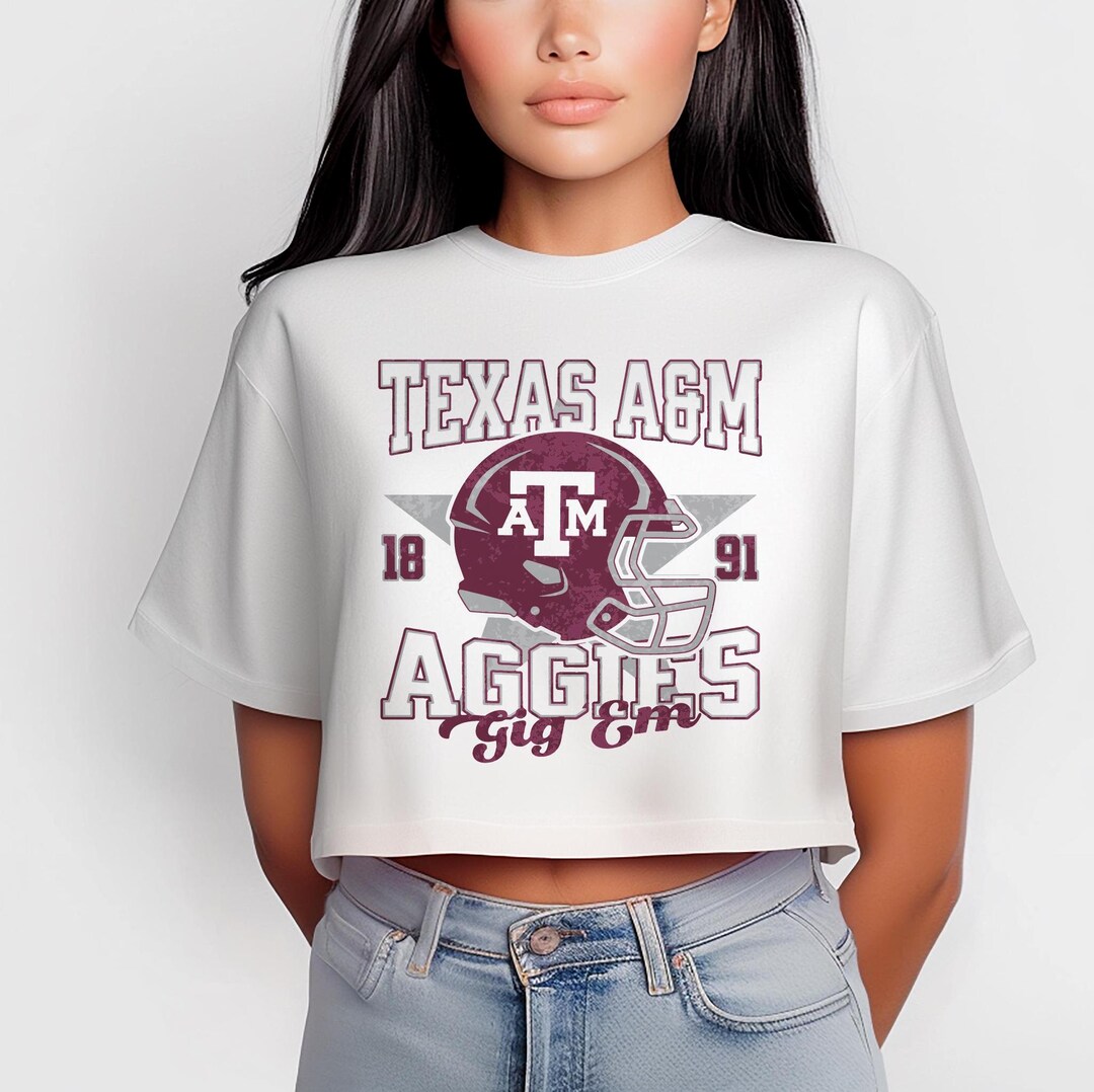 Texas A&M Aggie Football Womens Crop Top | Officially Licensed Texas ...