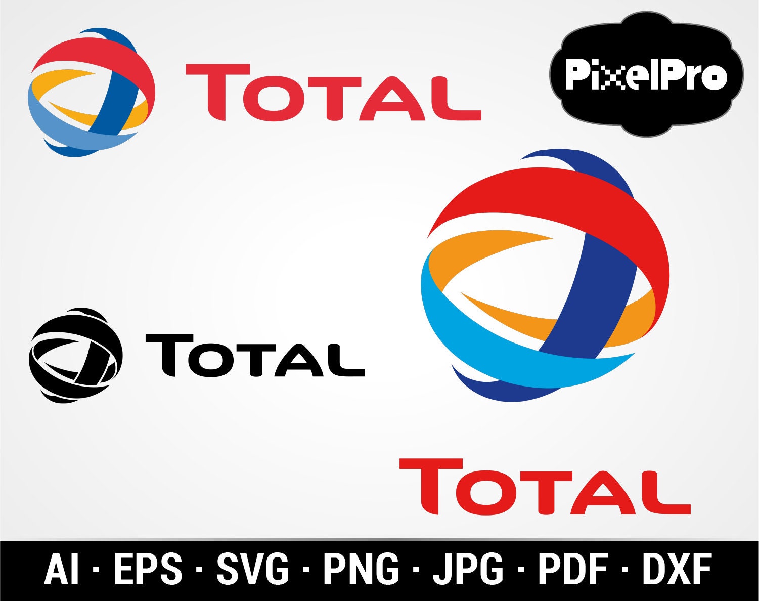 Total Logo vector pdf/svg/jpg/svg/eps/png/ai File Total | Etsy