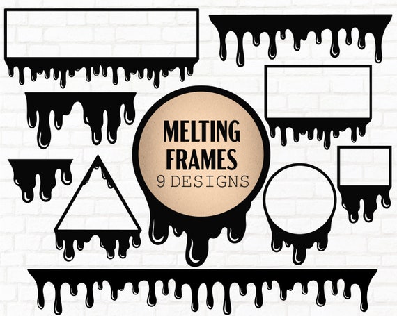 Melting Svg Dripping Borders Svg Bundle Dripping Chocolate - Etsy