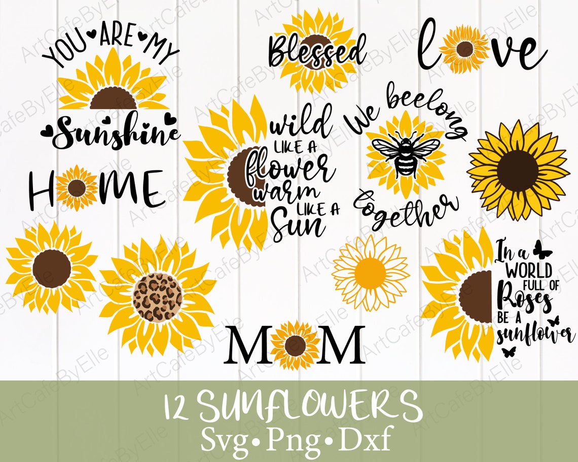 Sunflower Bundle Svg Png Dxf in the World Full of Roses Be A - Etsy