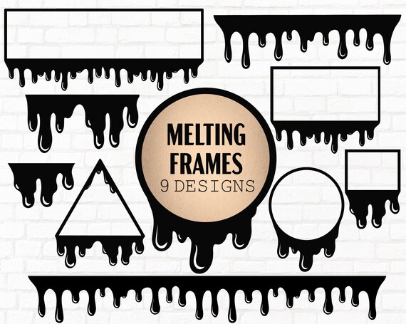 Melting Svg Dripping borders svg bundle Dripping Chocolate | Etsy