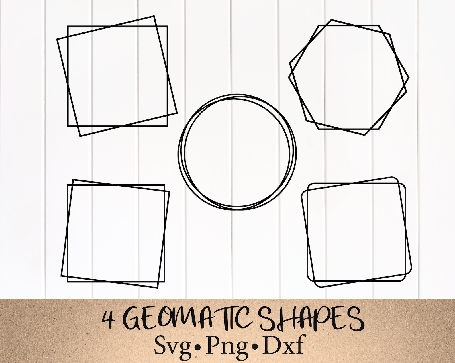 Geometric Shape Bundle Svg, Shape Frames Svg, Border Shapes Clipart, Rectangle, Circle, Square ...