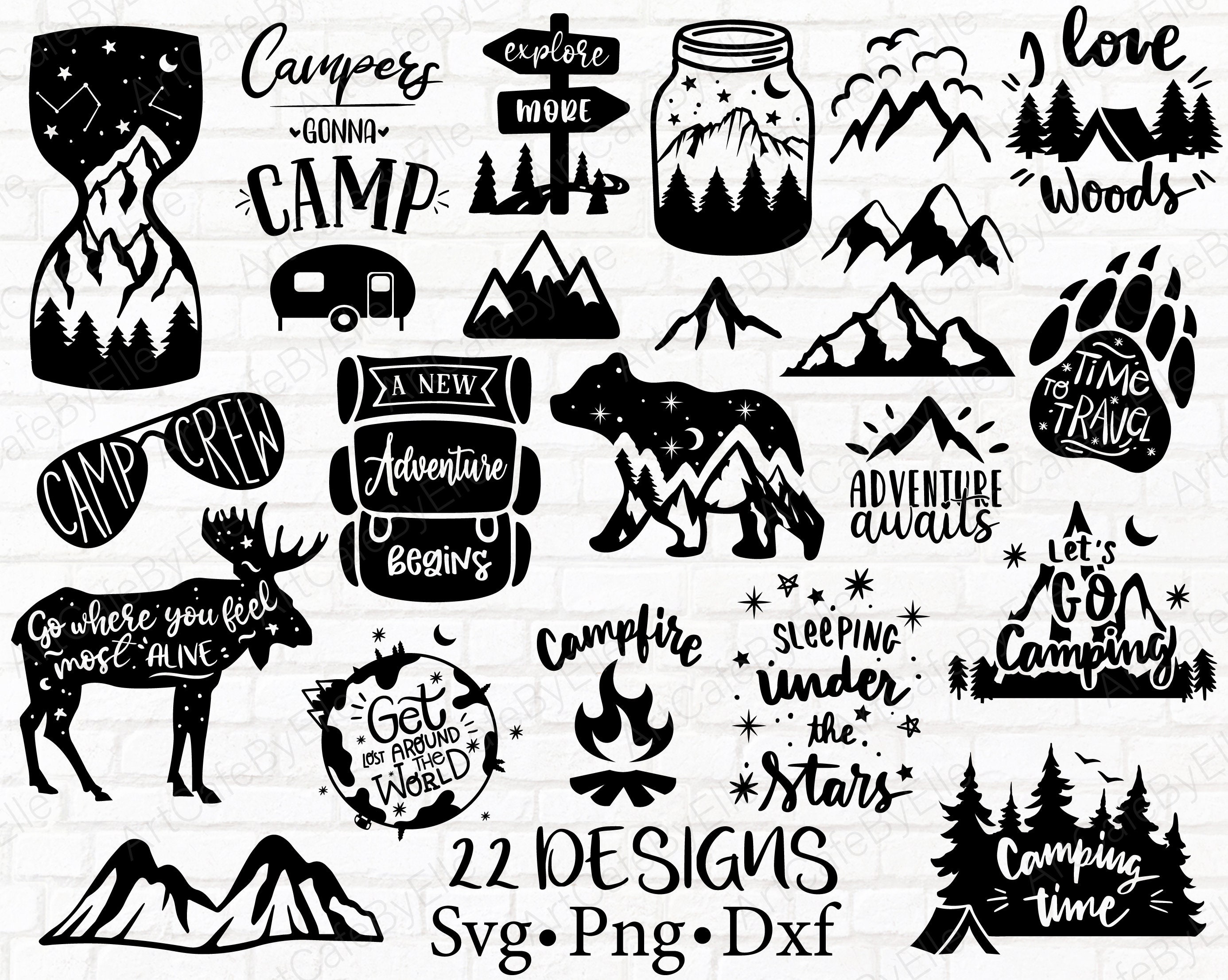 Camping Bundle Svg Png Dxf | Etsy