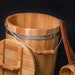 Sauna Wooden Steamer Bucket, Oak Broom Bucket With Lid, Sauna ...