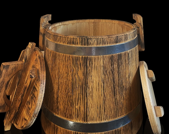 Personalized Wooden Barrel [10L, 15L, 30L] With Lid — Food Storage ...