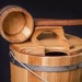 Wood Bath Bucket With Lid, Oak Bucket With Lid, Sauna Broom Wooden ...