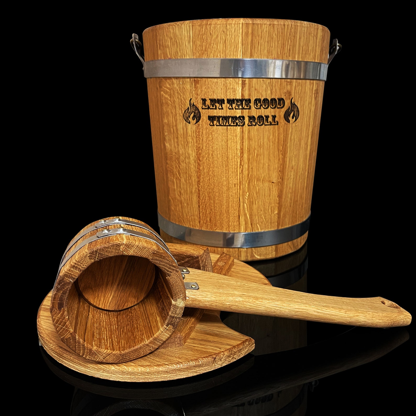 Sauna Broom Wooden Steamer Bucket, Oak Bucket With Lid, Sauna ...