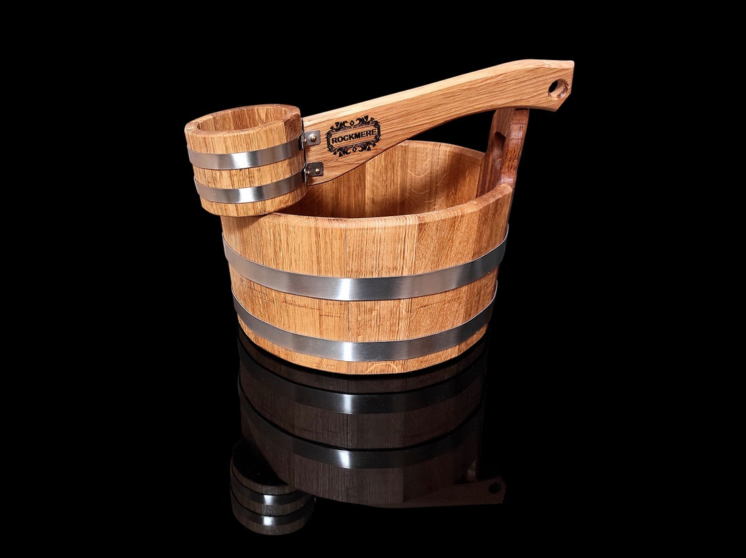 Sauna Oak Bucket, Banya Ladle, Sauna Oak Accessories, Infusion Bucket ...