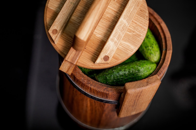 Oak Pickle Barrel With Lid / Pickle Oak Barrel / Wooden Vat for Pickles ...