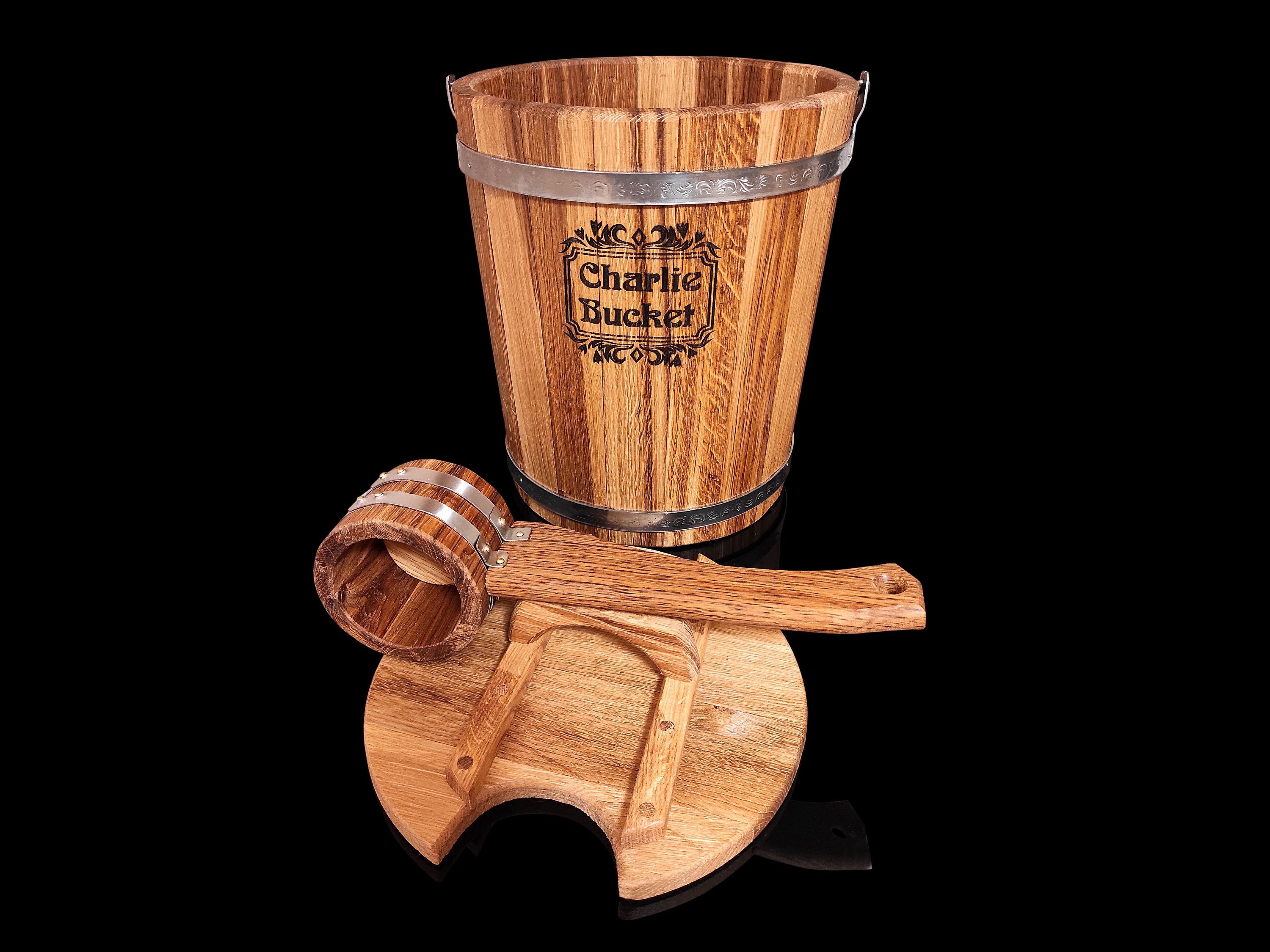 Wooden Steamer Bucket Sauna Broom Oak Bucket With Lid Sauna - Etsy