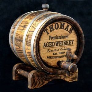 Barrel 1, 2, 3, 5. 10, 15 L Oak Barrel, Rum Bourbon, Aging Barrel Gift ...