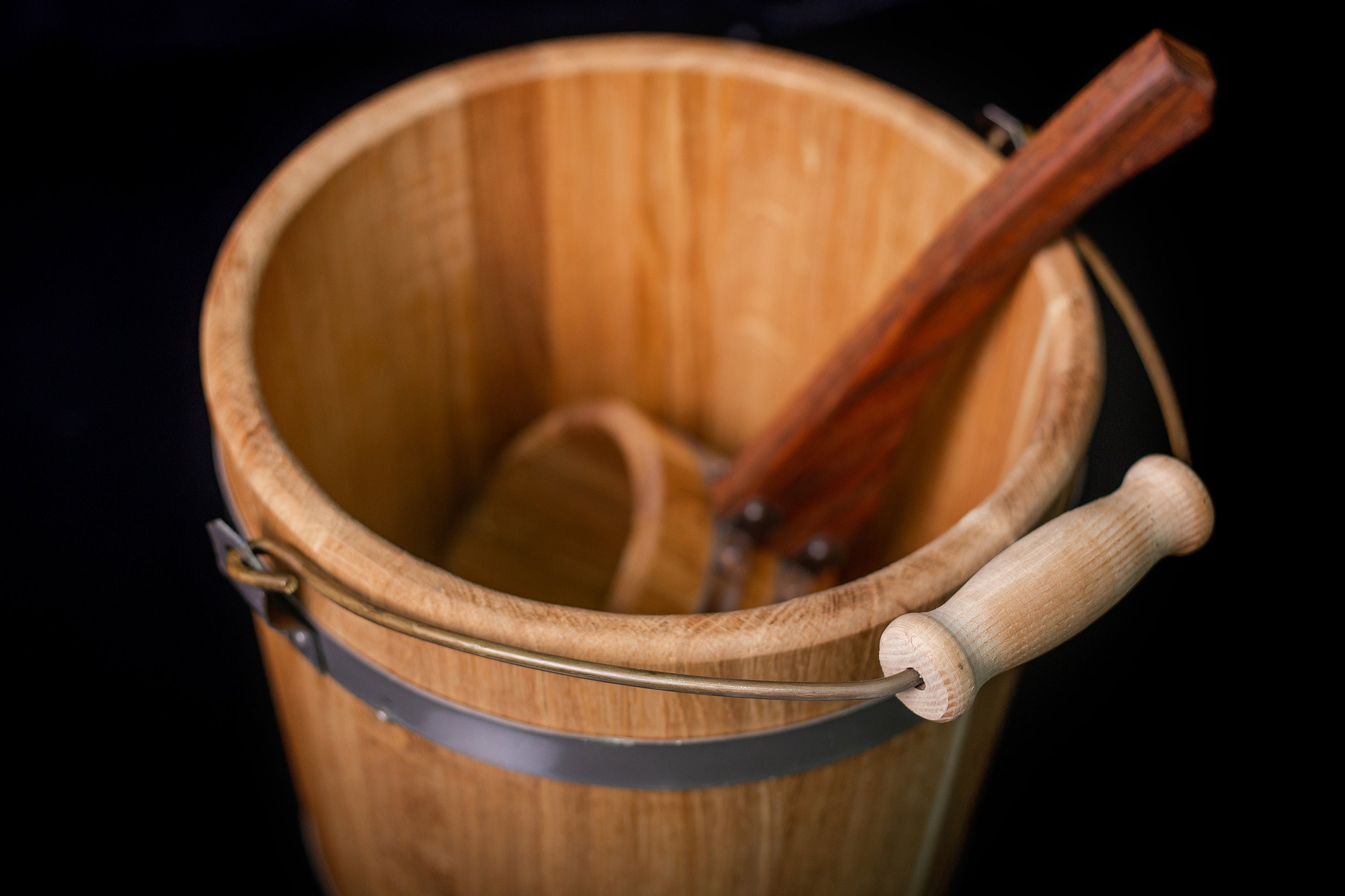 Oak Bucket, Sauna Broom Wooden Steamer Bucket, Sauna Accessories ...