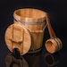 Wooden Steamer Bucket, Oak Bucket With Lid, Sauna Broom Accessories ...