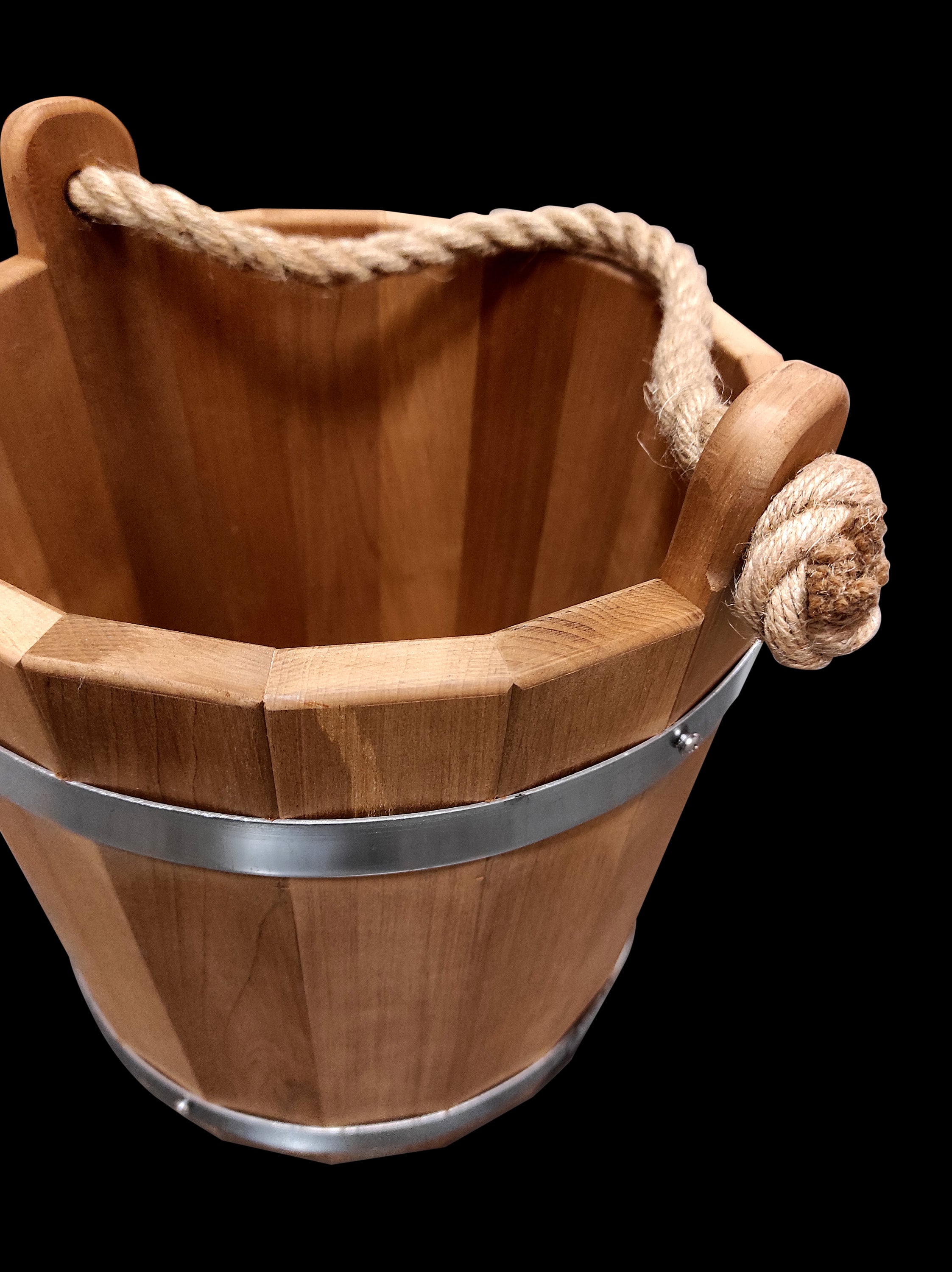 Wooden Bucket 10 Liters, Sauna Broom Wooden Steamer Bucket, Sauna ...