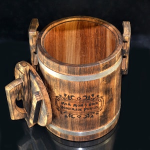 Antique Pickle Oak Barrel / Aging Oak Barrel With Lid / Wooden Vat for ...