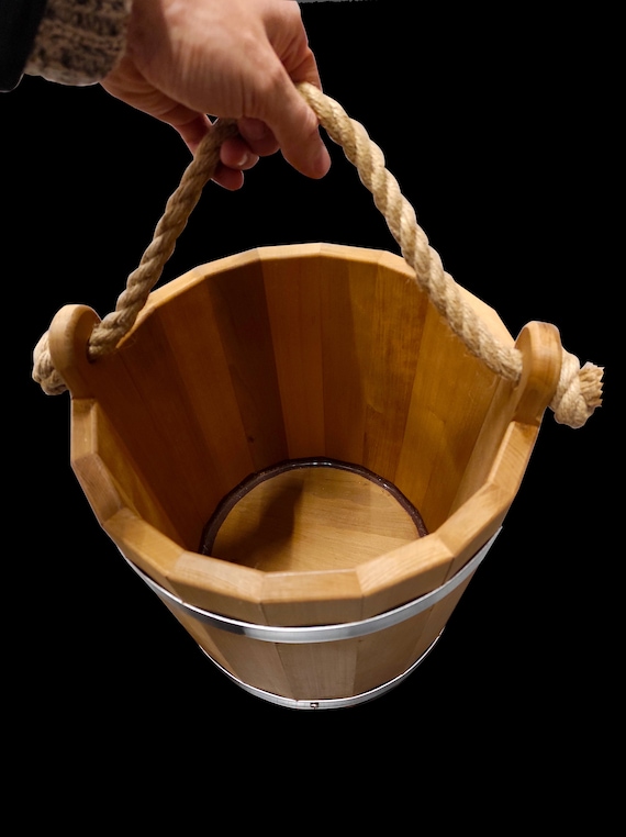 Wooden Bucket 10 Liters Sauna Broom Wooden Steamer Bucket | Etsy