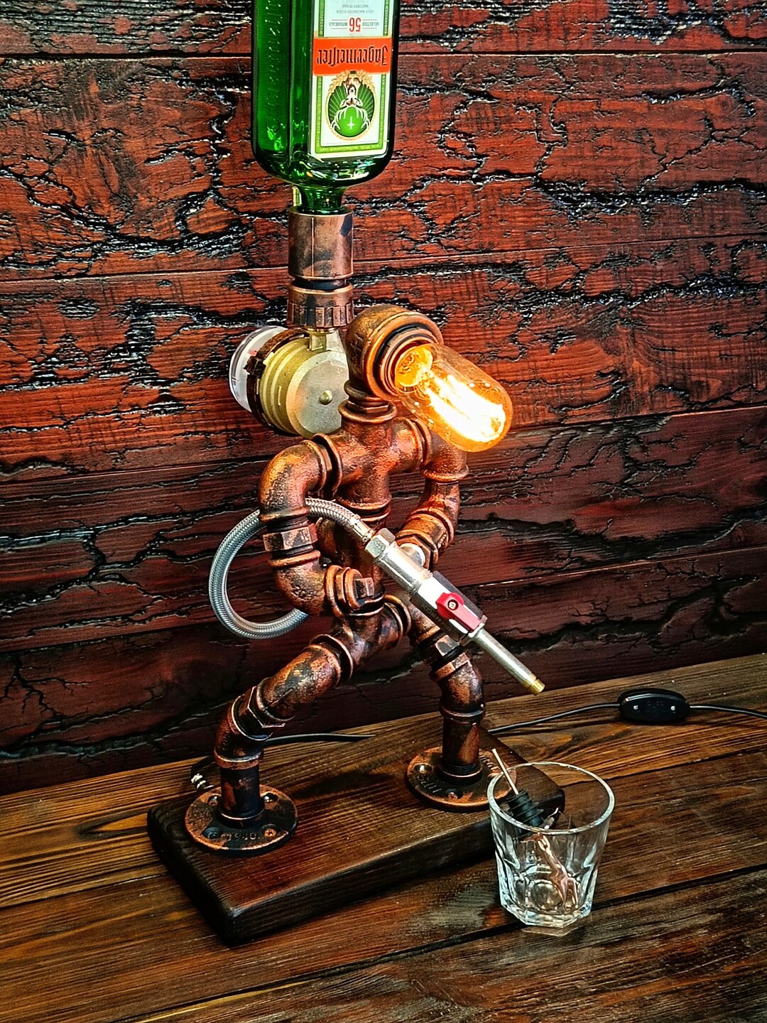 Fireman Bottle Dispenser With Counter Alcohol Whine Whisky - Etsy