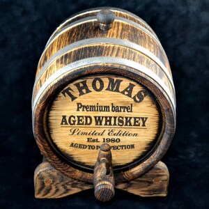 Barrel 1, 2, 3, 5. 10, 15 L Oak Barrel, Rum Bourbon, Aging Barrel Gift ...