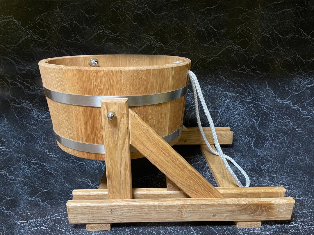 Personalized Shower Wooden Bucket Sauna Cold Shower, Strong Double ...