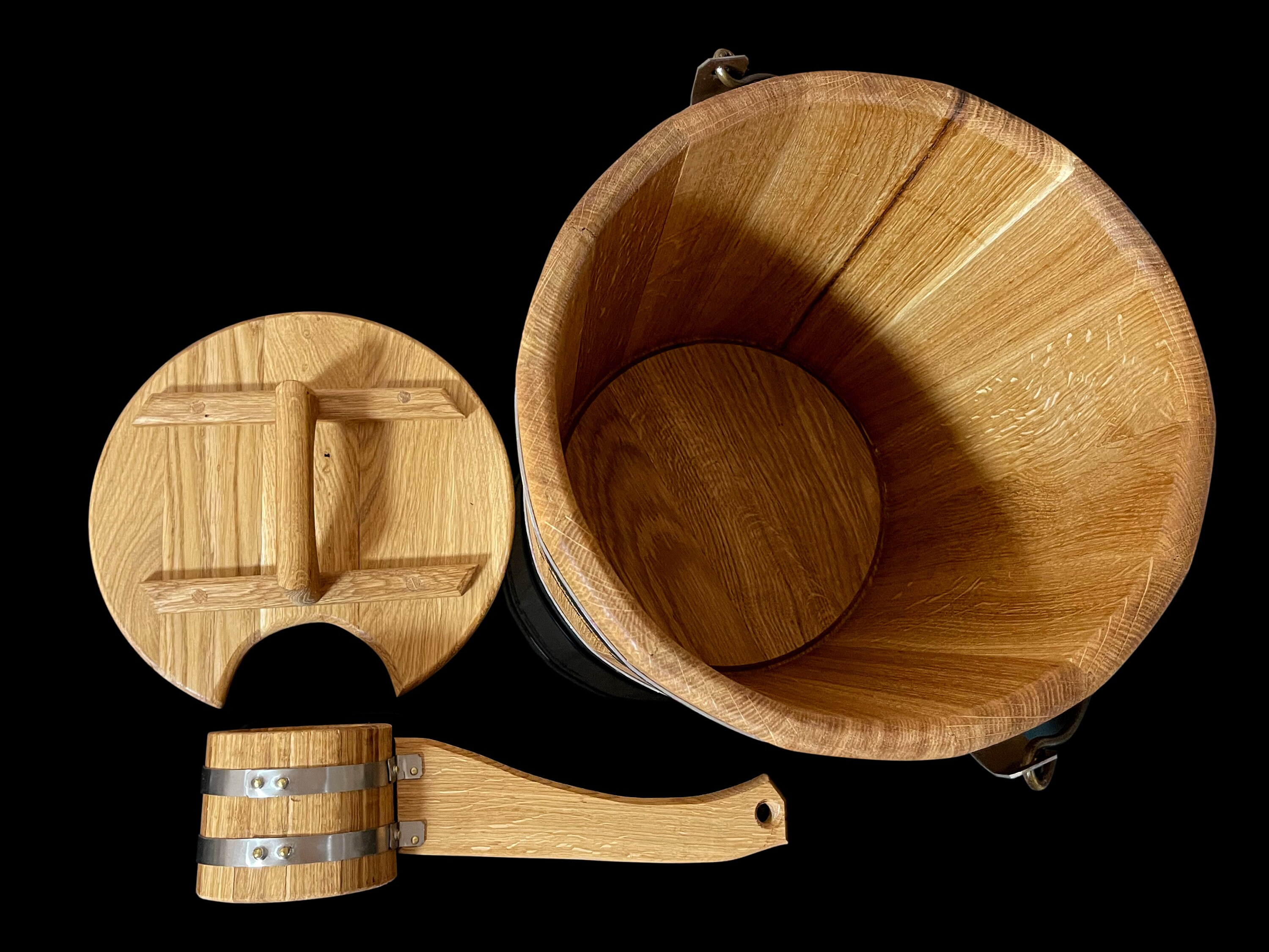 Wooden Steamer Bucket Sauna Broom Oak Bucket With Lid Sauna - Etsy