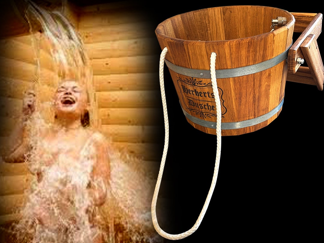 Personalized Shower Bucket 10L, Sauna Cold Shower, Scottish Wooden ...