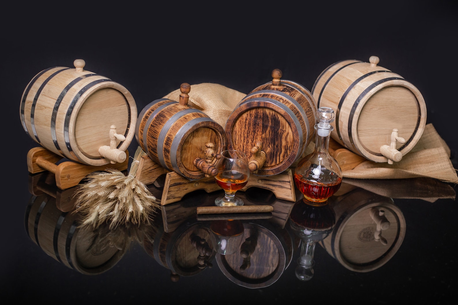 Oak Whiskey Barrel, 1, 3, 5. 10, 15 Liter Oak Barrel, Rum Barrel, Aging ...