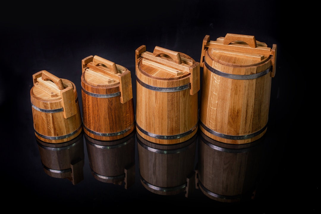 Oak Pickle Barrels 3, 5, 10, 15, 50L With Lid / Oak Barrel / Wooden Vat ...