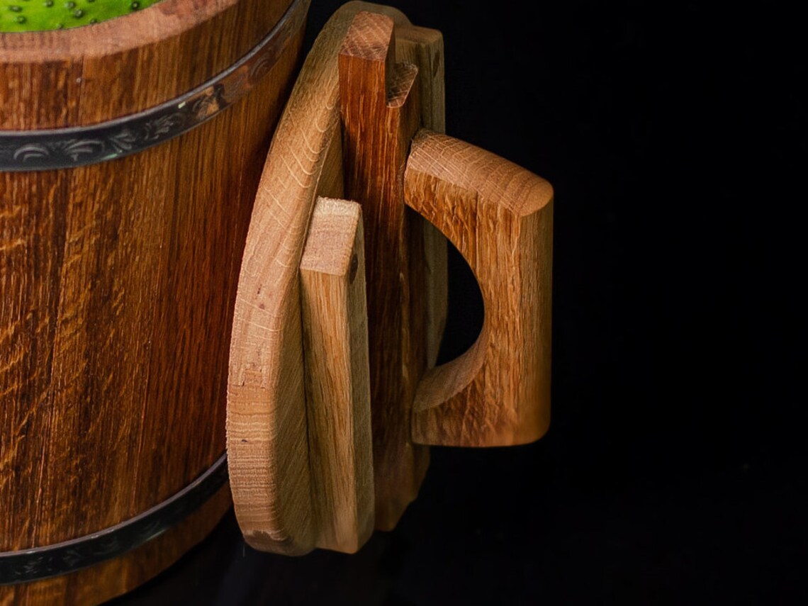 Oak Pickle Barrel With Lid / Pickle Oak Barrel / Wooden Vat for Pickles ...