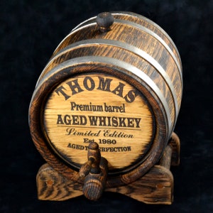 Barrel 1, 2, 3, 5. 10, 15 L Oak Barrel, Rum Bourbon, Aging Barrel Gift ...