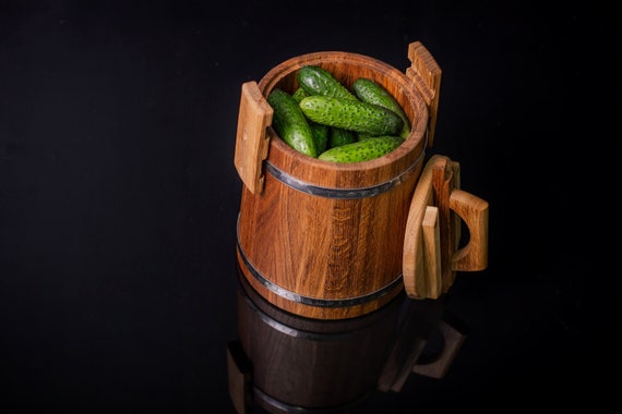 Pickle Oak Barrel / Oak Pickle Barrel With Lid / Wooden Vat - Etsy