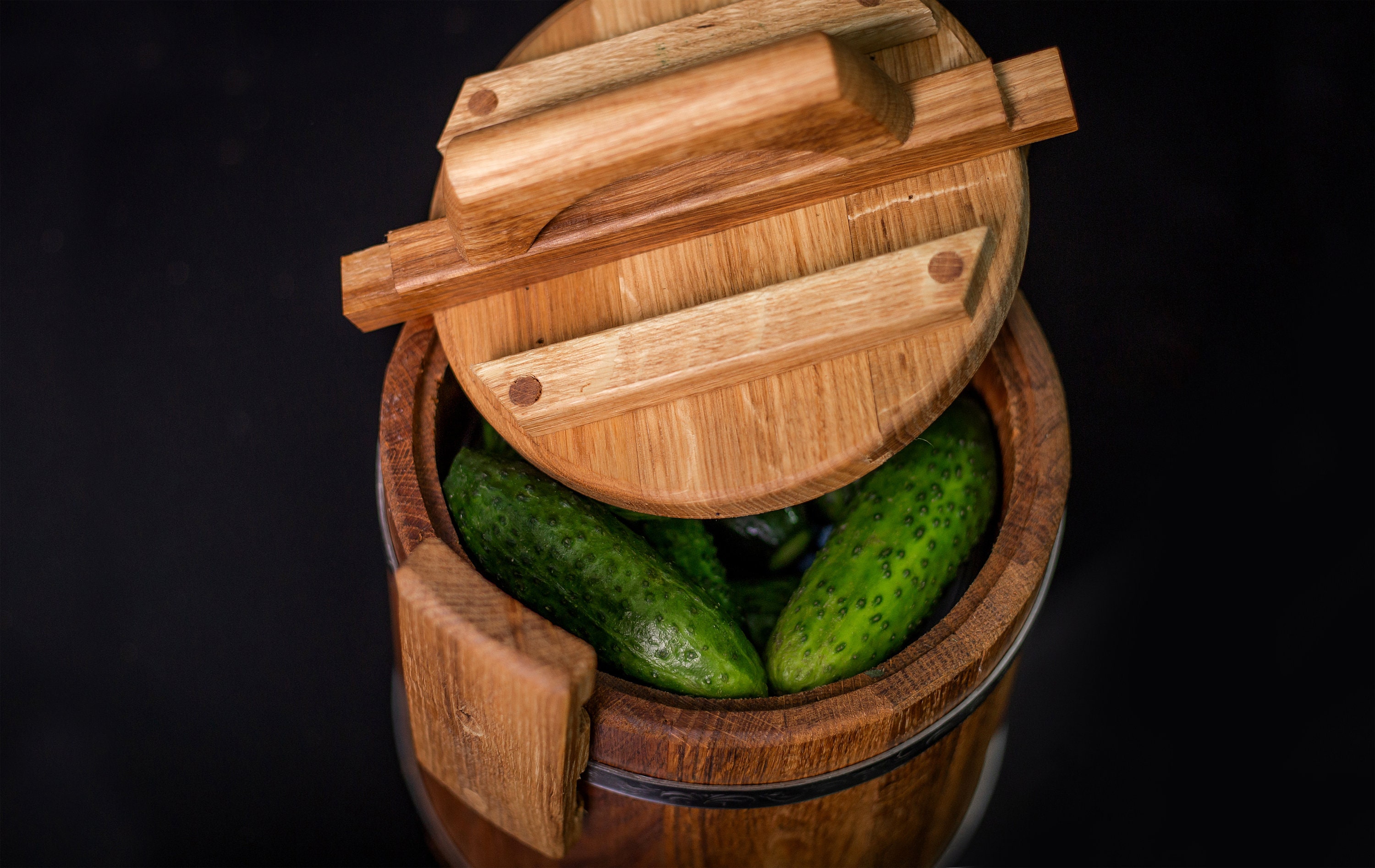 Oak Pickle Barrel With Lid / Pickle Oak Barrel / Wooden Vat - Etsy Canada
