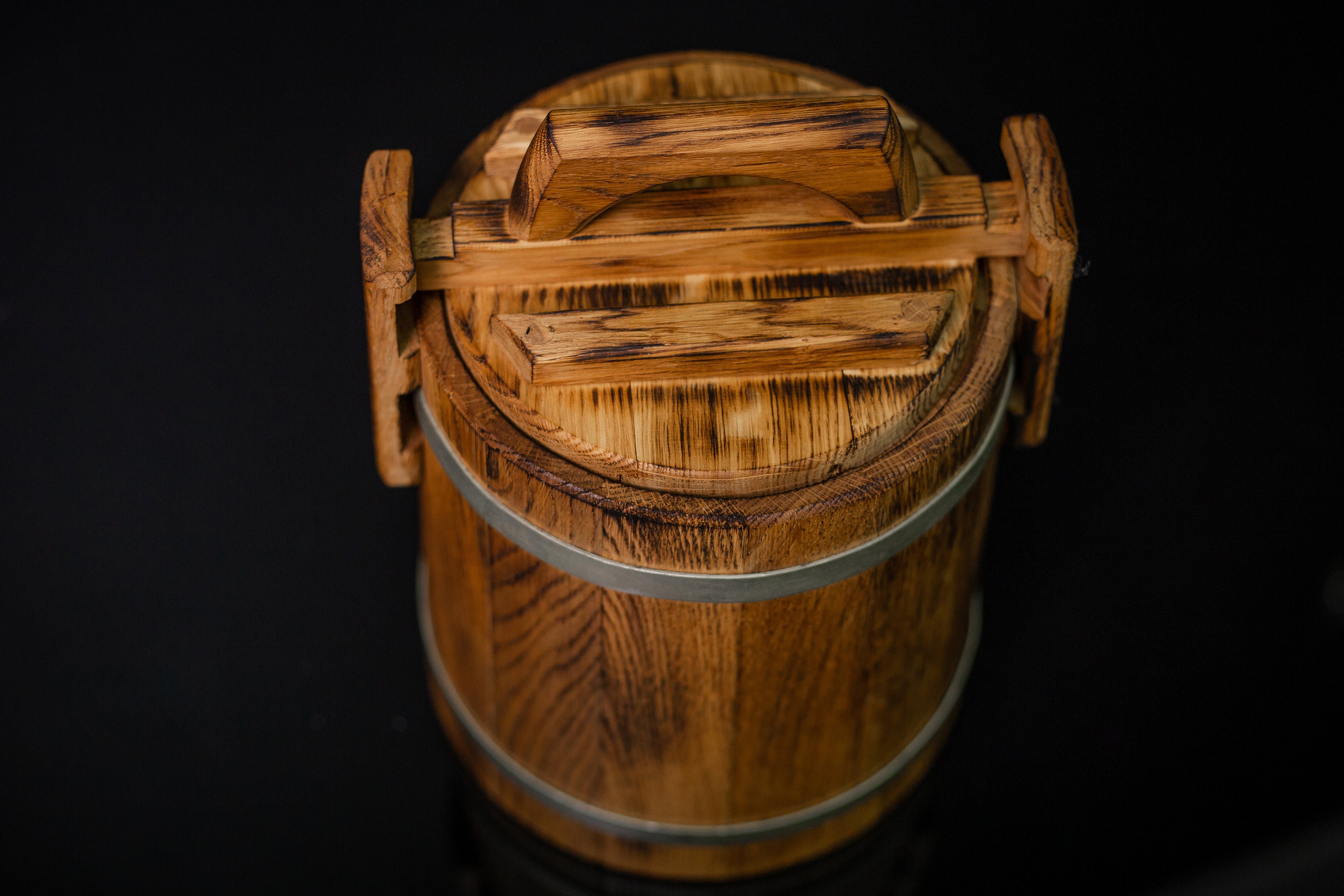 Retro Oak Barrel With Lid / Pickle Oak Barrel / Wooden Vat for - Etsy